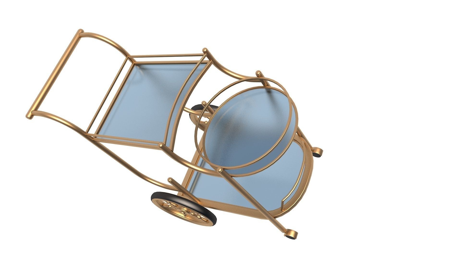 Golden Serving Trolley 3D model | CGTrader
