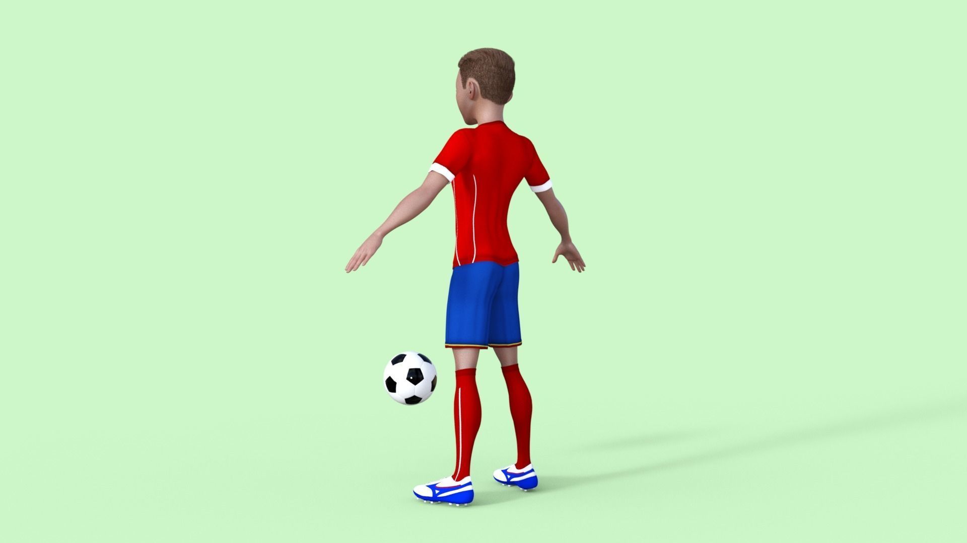 Cartoon Footballer Rigged 3D model rigged | CGTrader