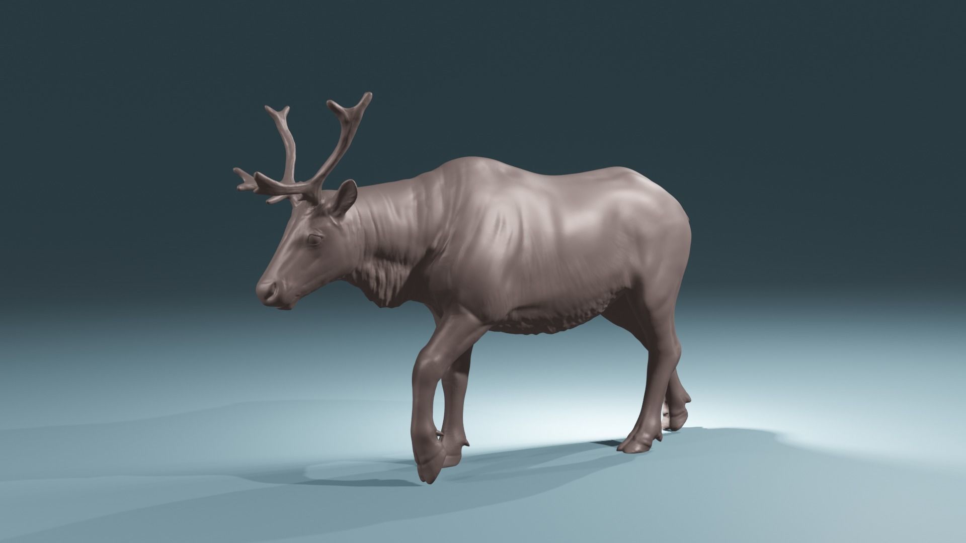 Young realistic Caribou Reindeer high poly for printing 3D model 3D ...