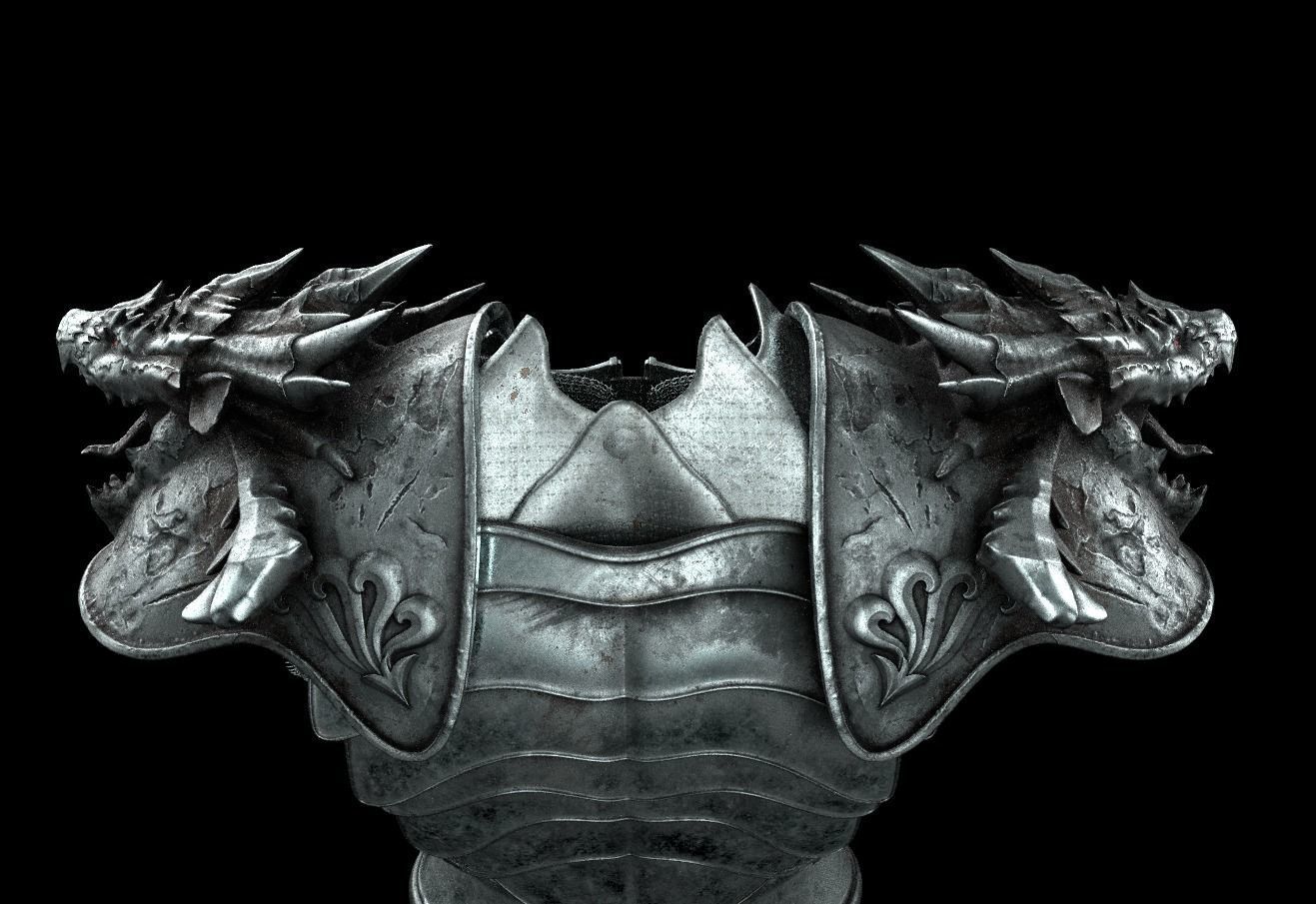 3D model Dragon girl body armor VR / AR / low-poly | CGTrader