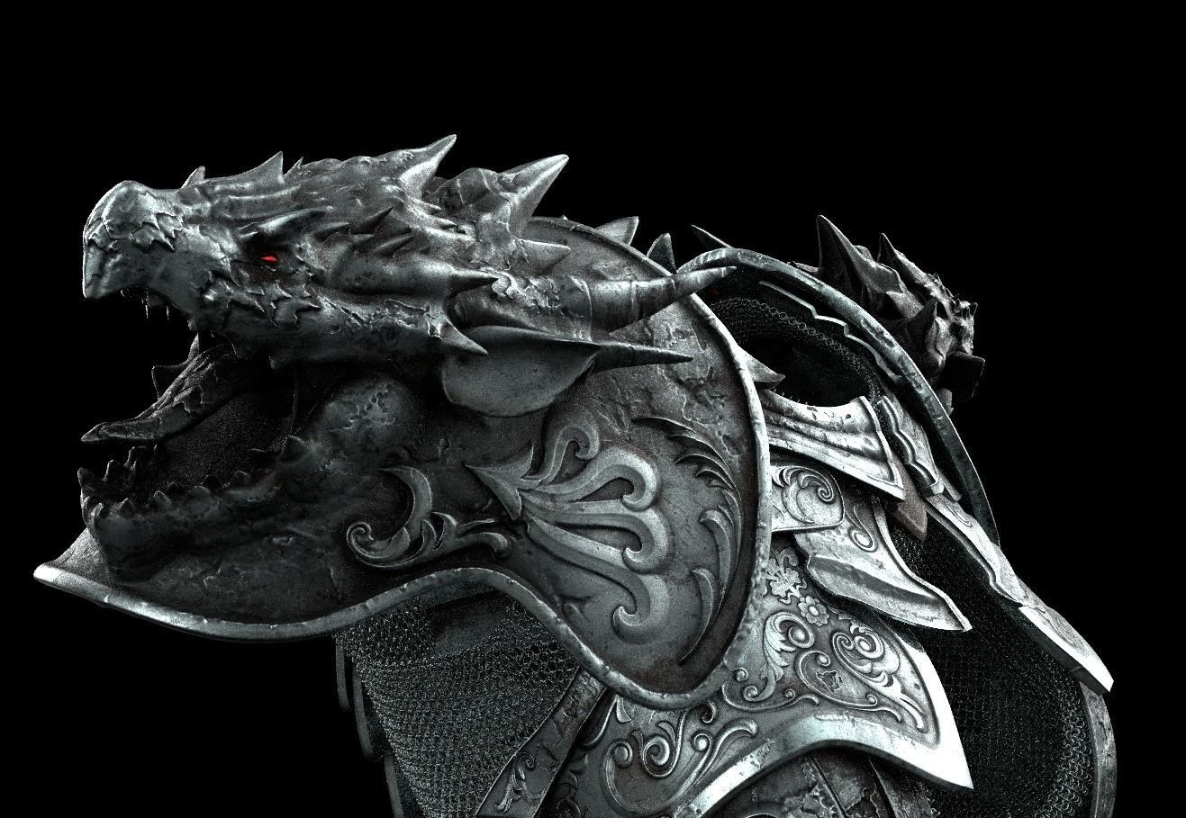 3D model Dragon girl body armor VR / AR / low-poly | CGTrader