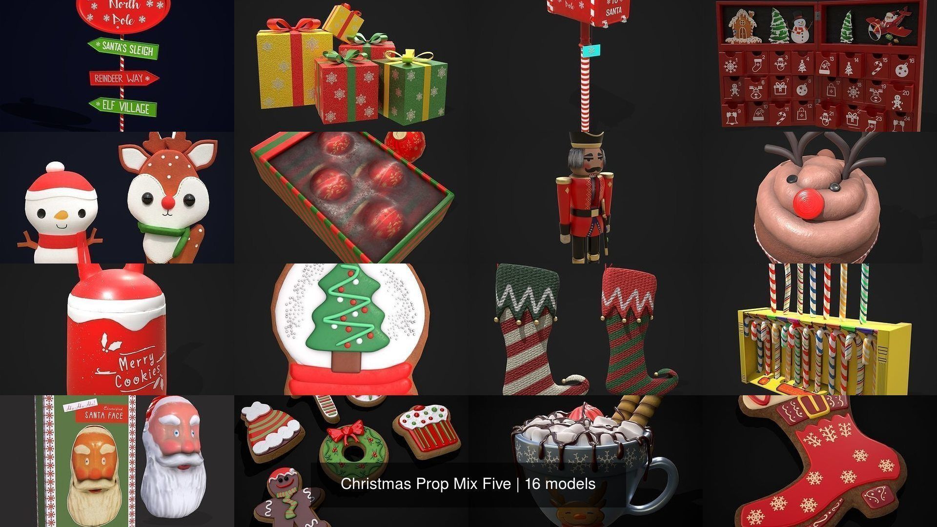 Christmas Prop Mix Five 3D Model Collection | CGTrader