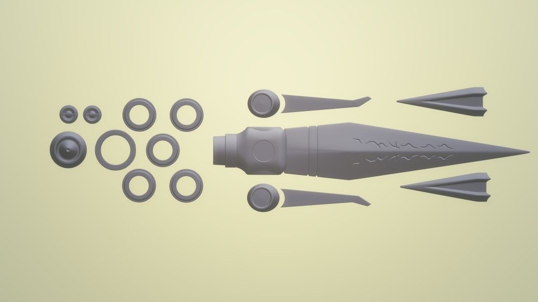 Yellow Power Daggers Prop 3D model 3D printable | CGTrader