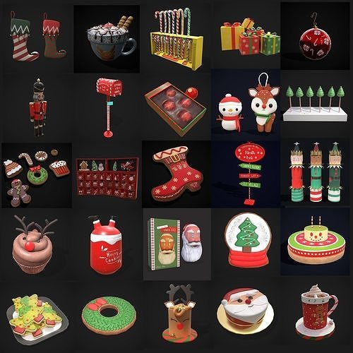 Christmas Prop Mix Six 3D Model Collection | CGTrader