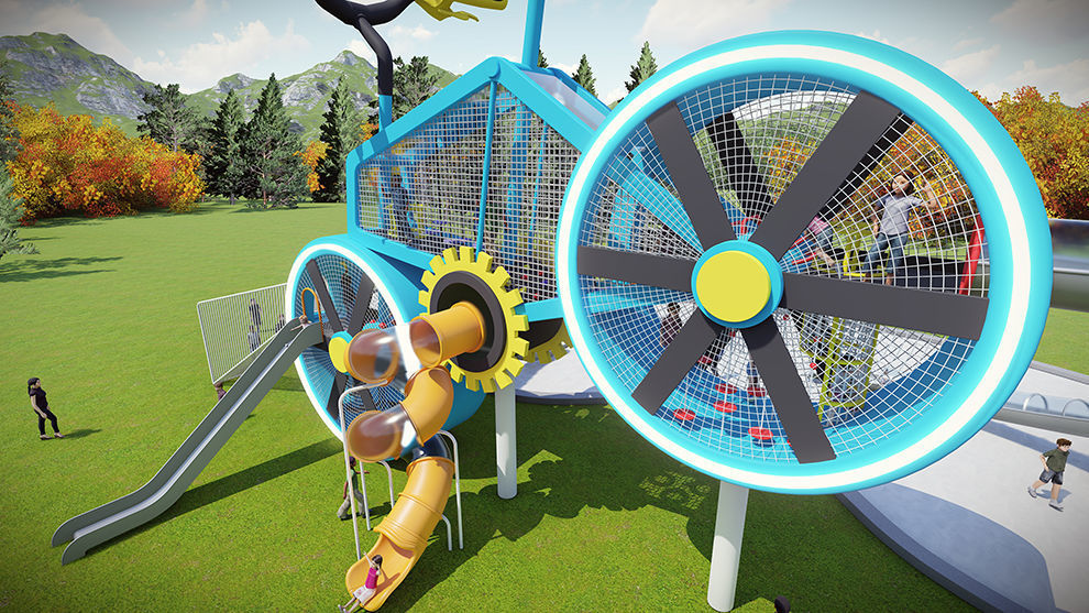 Bicycle theme children park outdoor playground 3D model | CGTrader