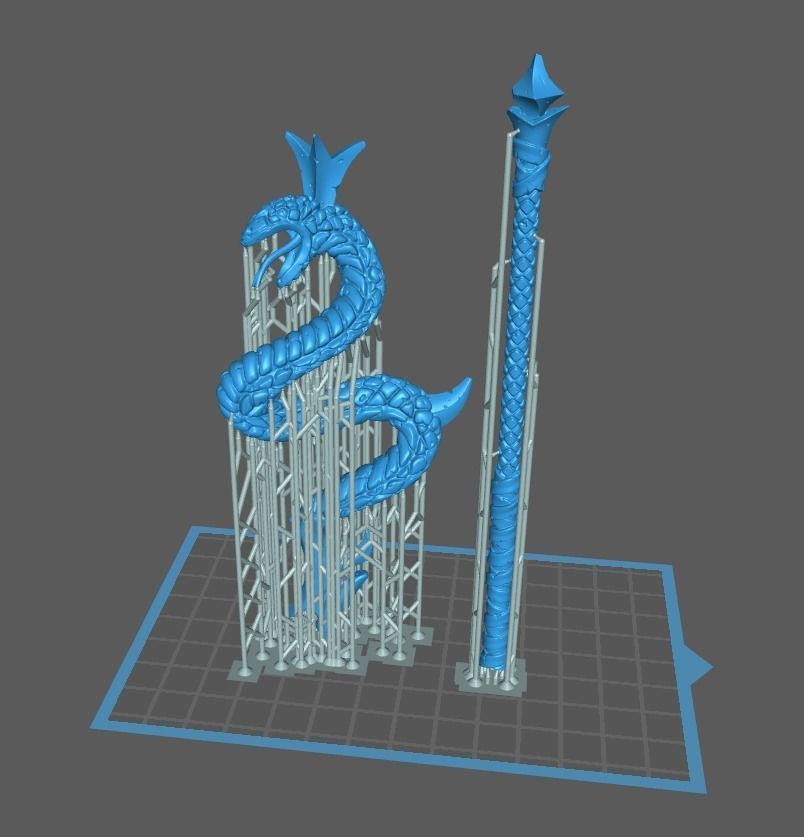 3D model Snake staff 3d print VR / AR / low-poly | CGTrader