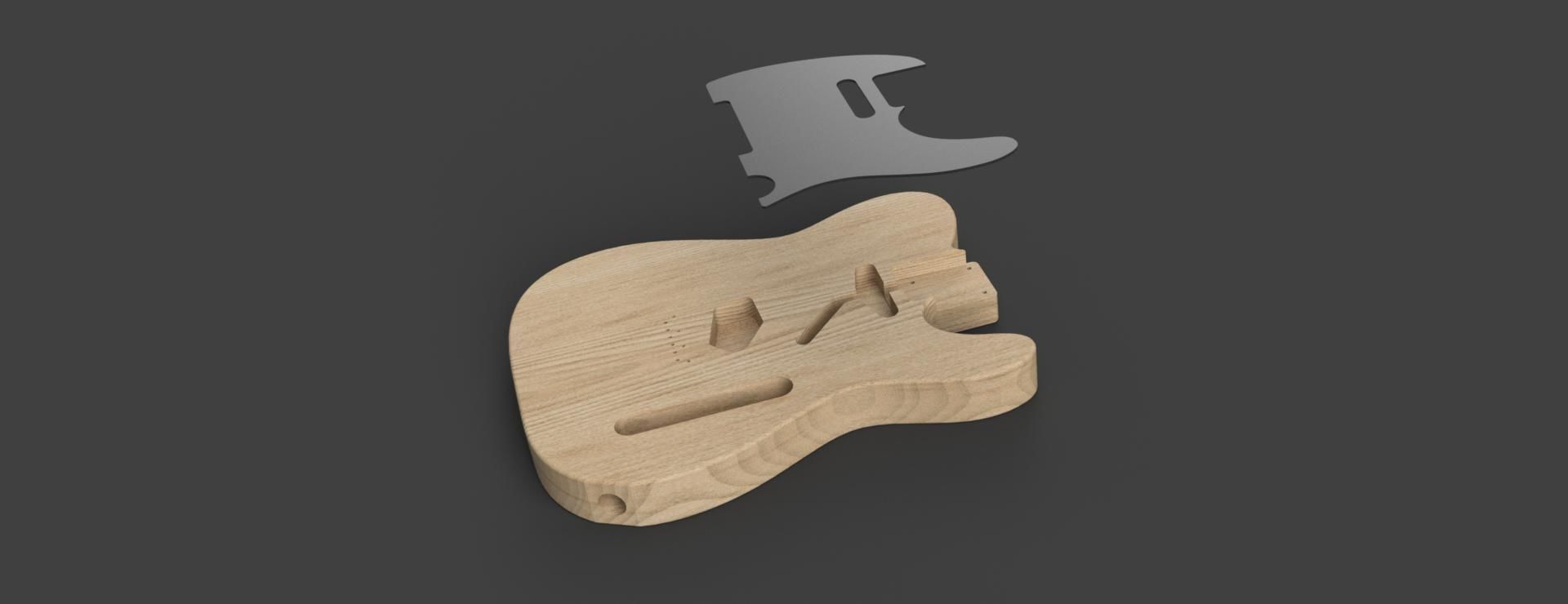 CNC Fender Telecaster Guitar Body and Neck 3D CAD Model 3D model | CGTrader