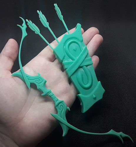 Snake bow and quiver 3d print 3D model 3D printable | CGTrader