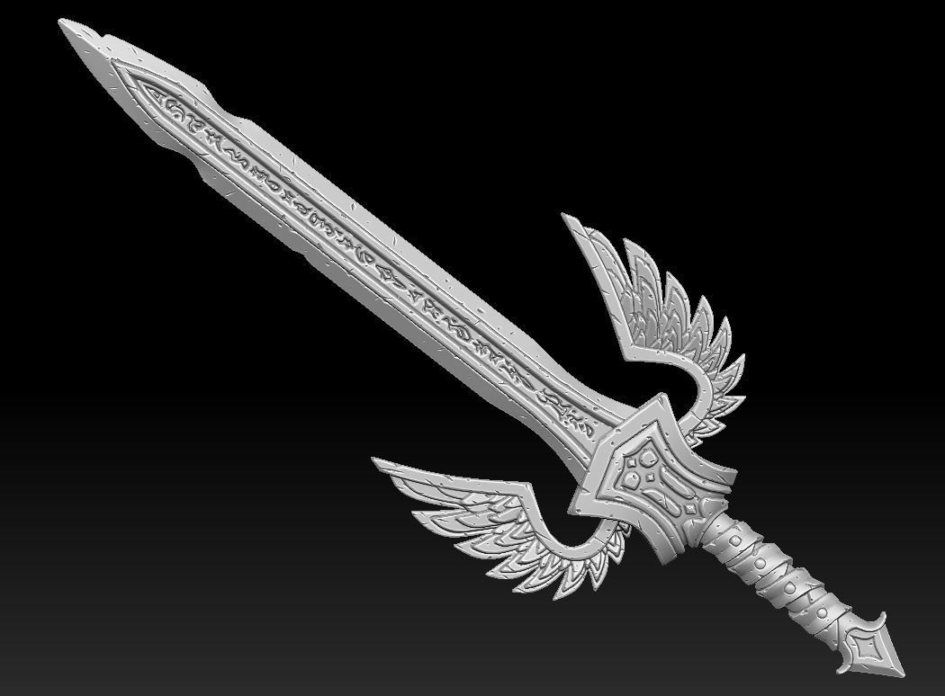 Rune sword 3d print 3D model 3D printable | CGTrader