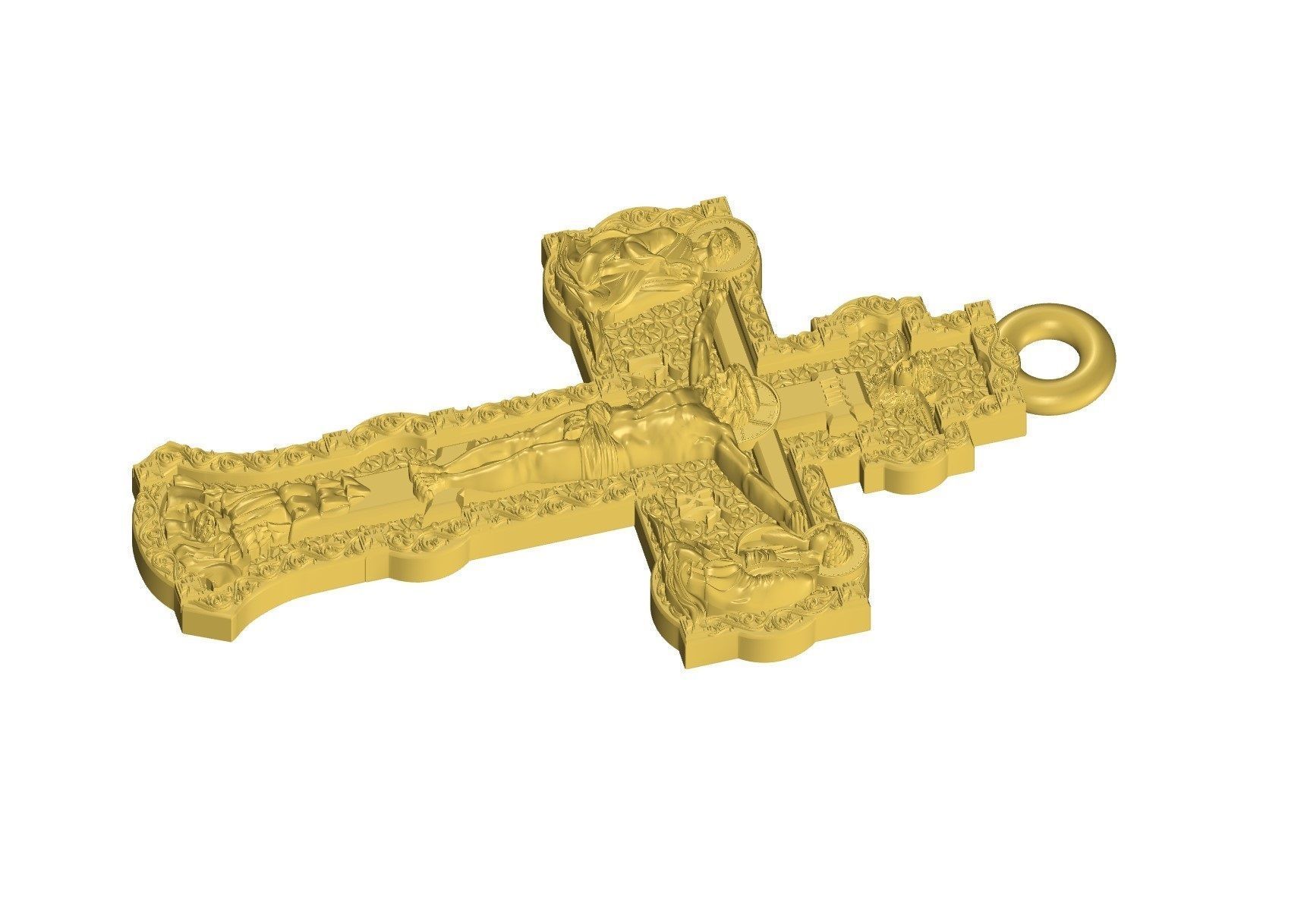Jesus Christ Cross Engraved Antique Pendant Design 3D model 3D ...