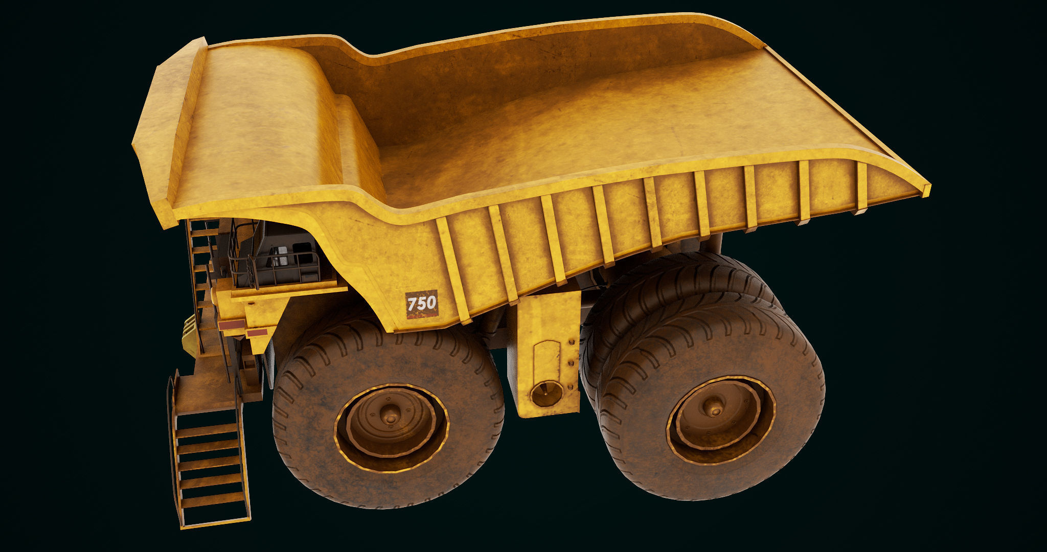 3D model Dirty Mining Truck Rigged All PBR Textures VR / AR / low-poly ...