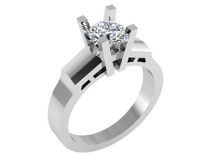 Fashion Solitare Diamond Ring 2957 3D print model 3D model 3D printable | CGTrader