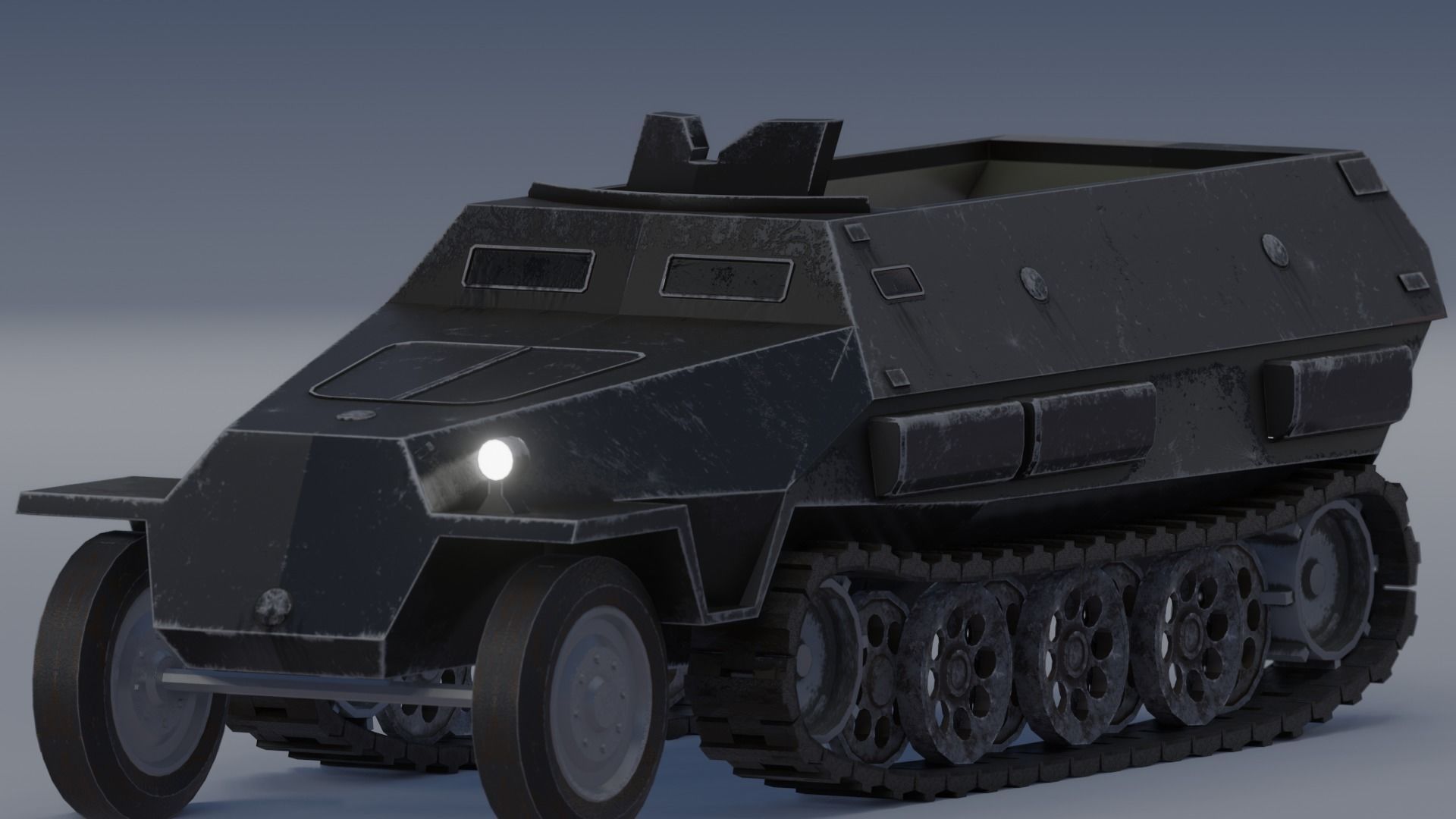 3D model German WW2 Half-Track Military Vehicle - SD KFZ 251 VR / AR ...