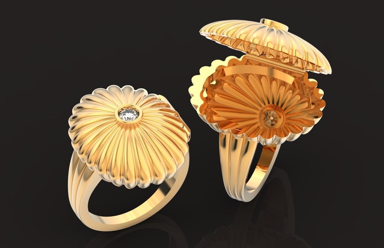 vintage Borgia venom secret open ring 671 3D model 3D printable | CGTrader