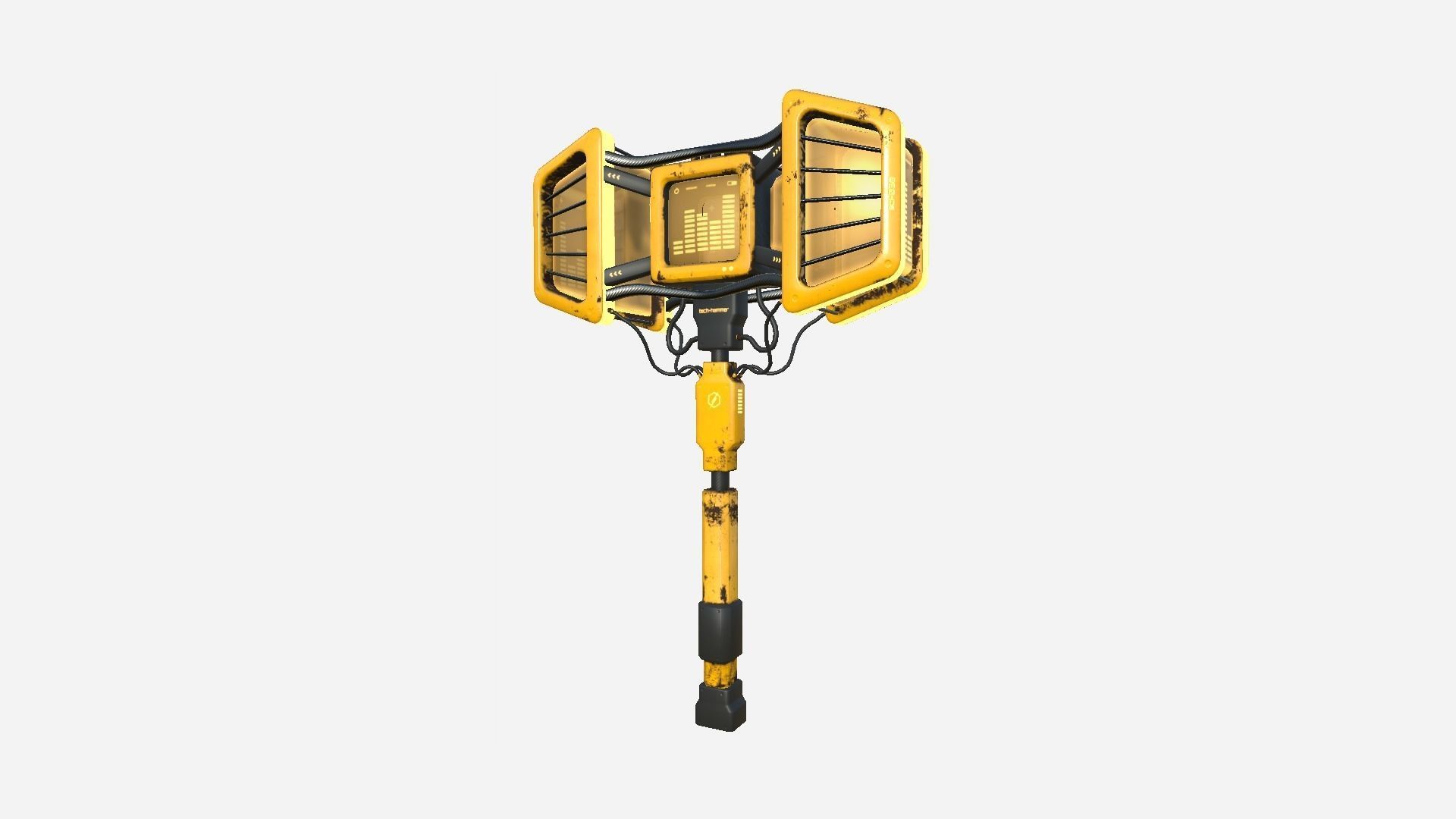 3D model SciFi War Hammer A08 Yellow - Sci Fi Weapon Design VR / AR ...