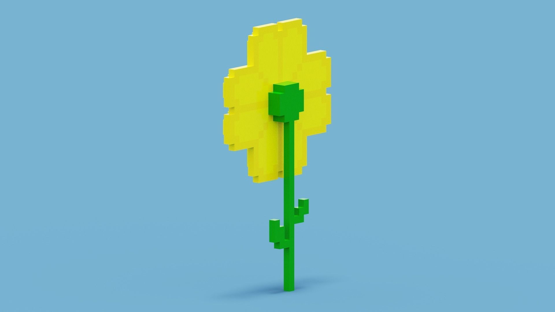 3D model Voxel Yellow Flower VR / AR / low-poly | CGTrader