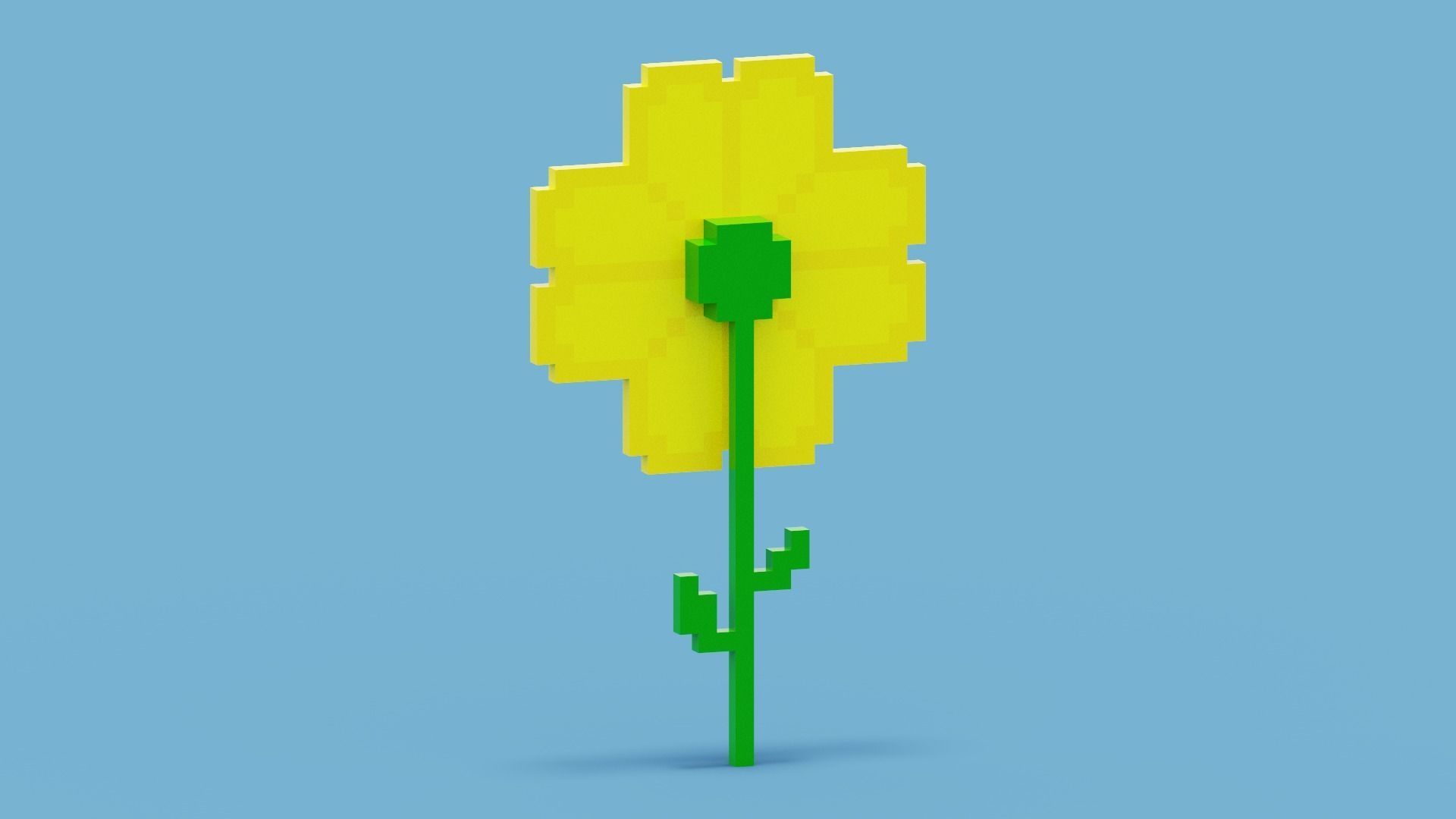 3D model Voxel Yellow Flower VR / AR / low-poly | CGTrader