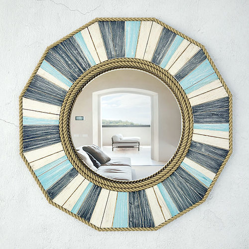 Cabot Cove Wood Frame Mirror 3D model | CGTrader