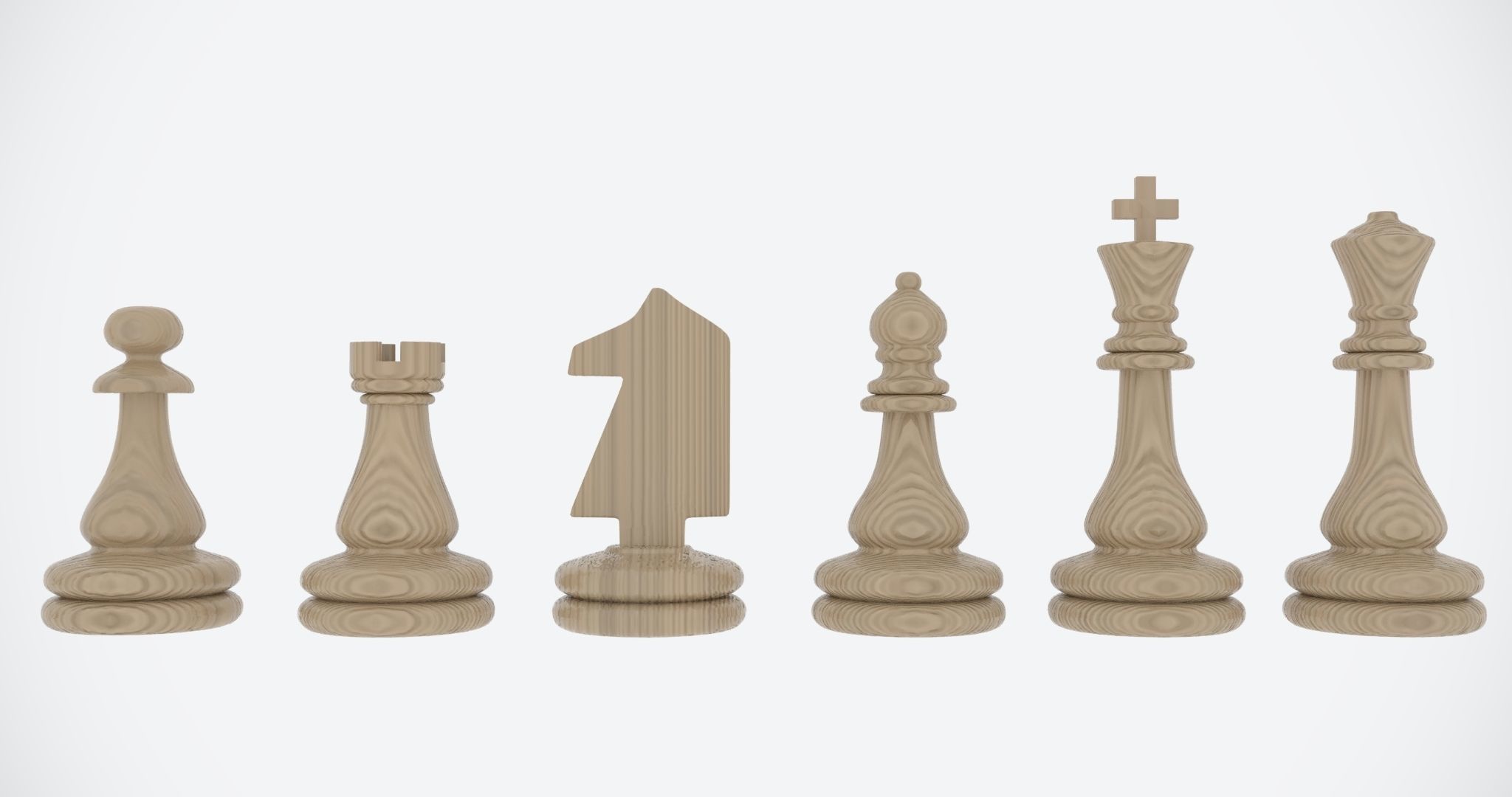 Wooden chess 3D model | CGTrader