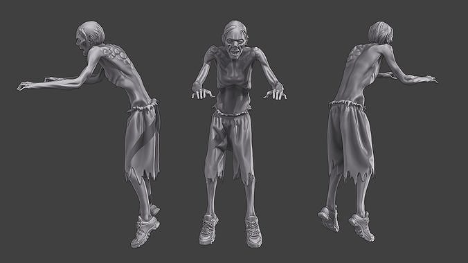 Casual Zombie CZ3 0003 3D model 3D printable | CGTrader
