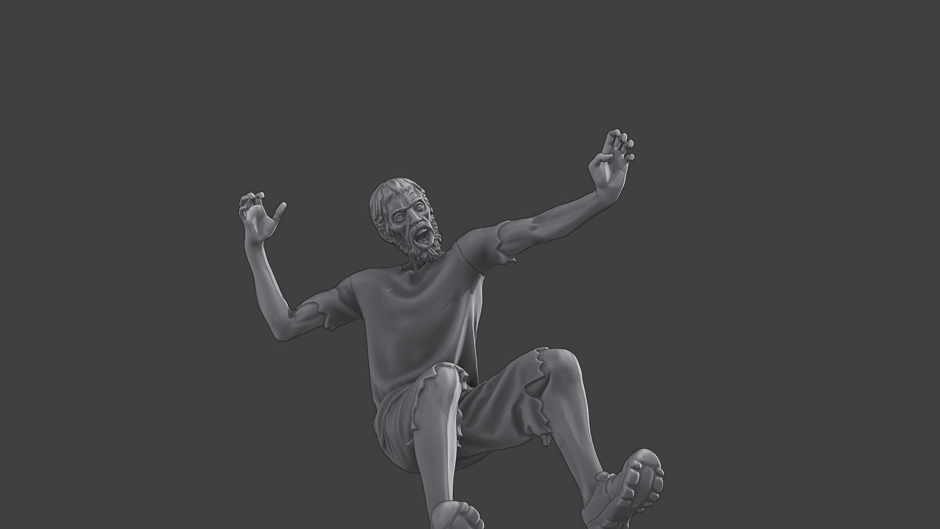 Casual Zombie CZ3 0006 3D model 3D printable | CGTrader