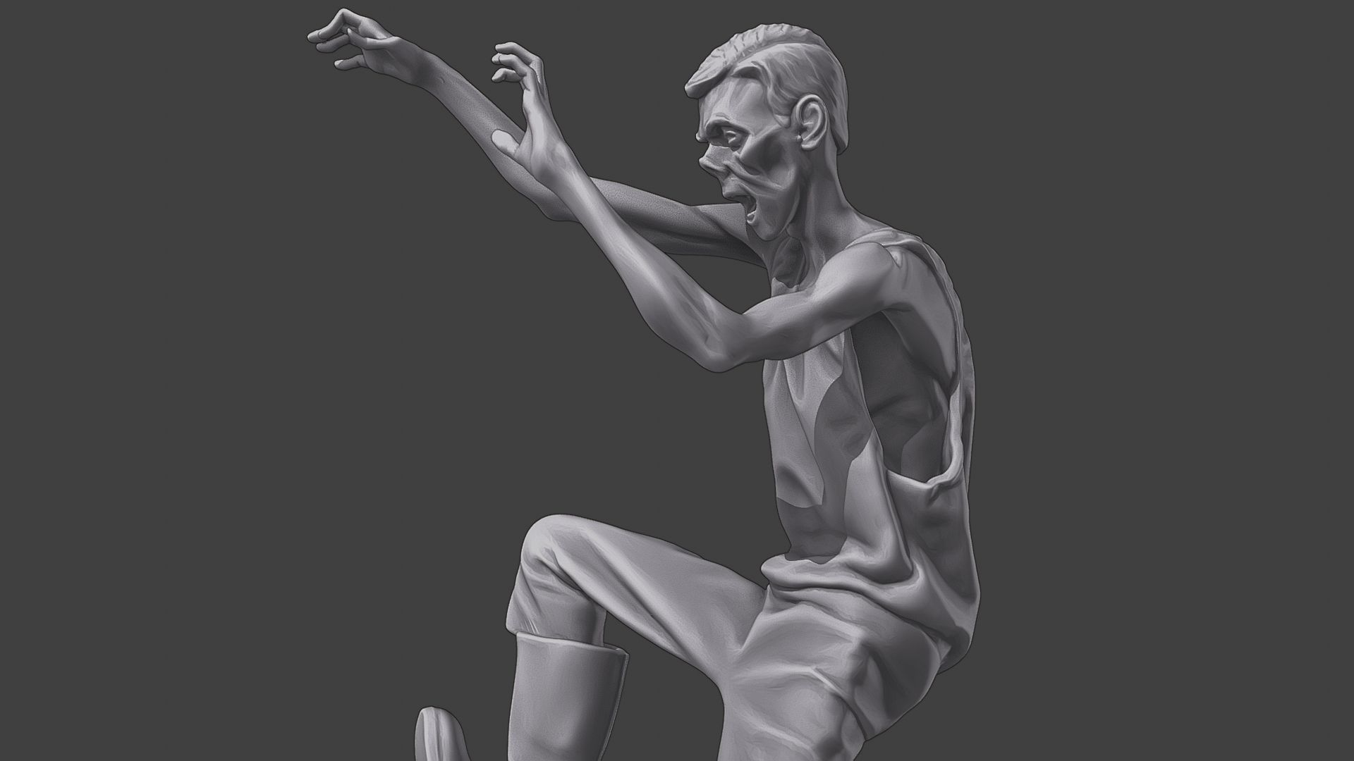 Casual Zombie CZ3 0007 3D model 3D printable | CGTrader