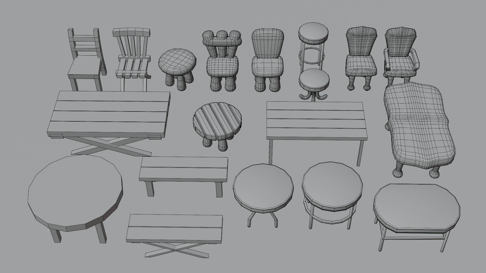 3D model Chairs and Tables asset VR / AR / low-poly | CGTrader