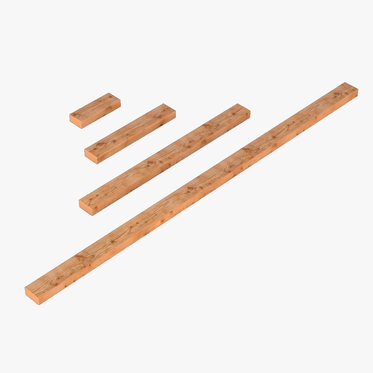 3D model 2x4 Wood Plank Pack VR / AR / low-poly | CGTrader