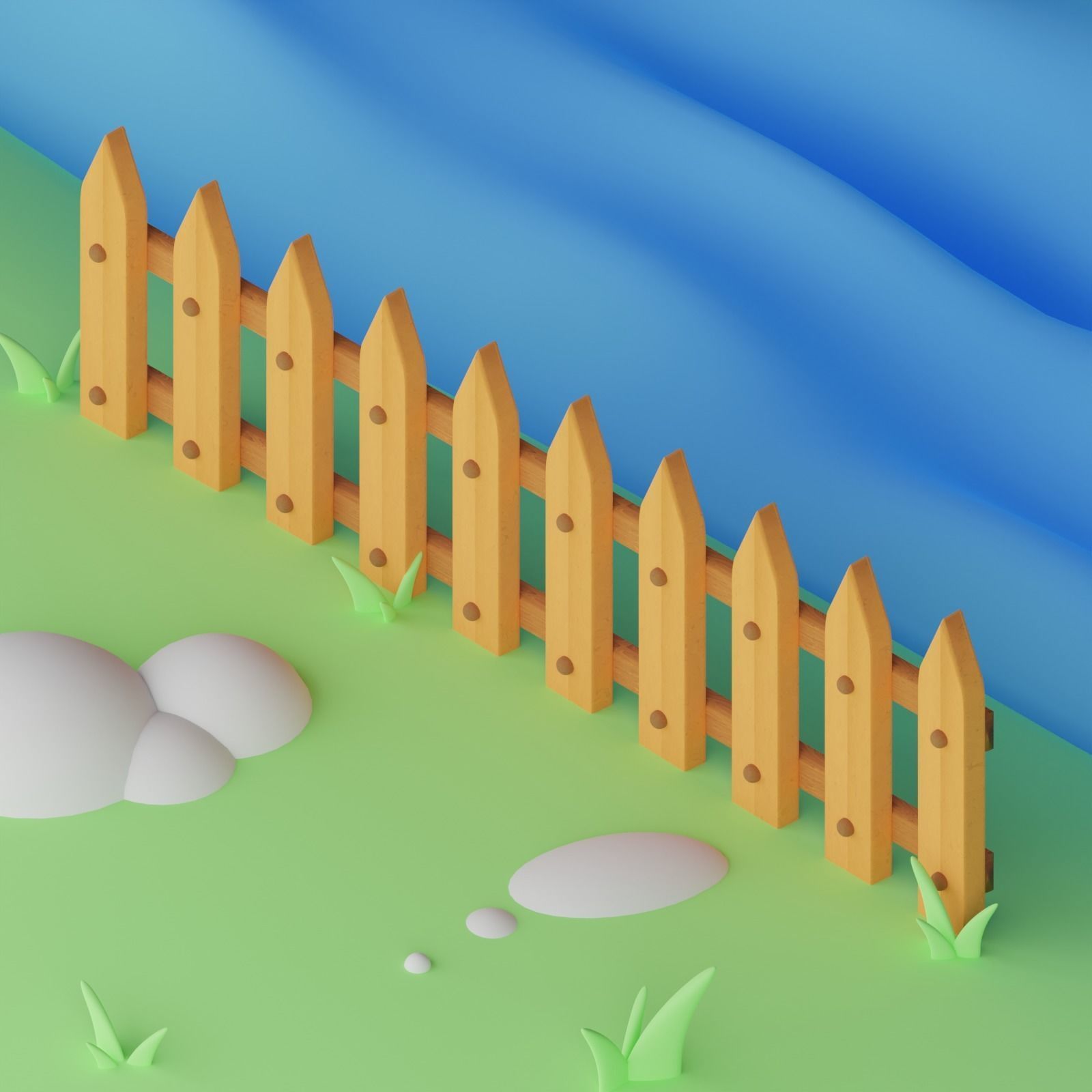 3D model Fence near a river VR / AR / low-poly | CGTrader