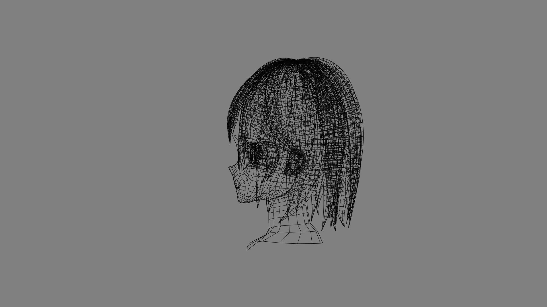 3D model Simple Anime Girl Head and Hair Base VR / AR / low-poly | CGTrader