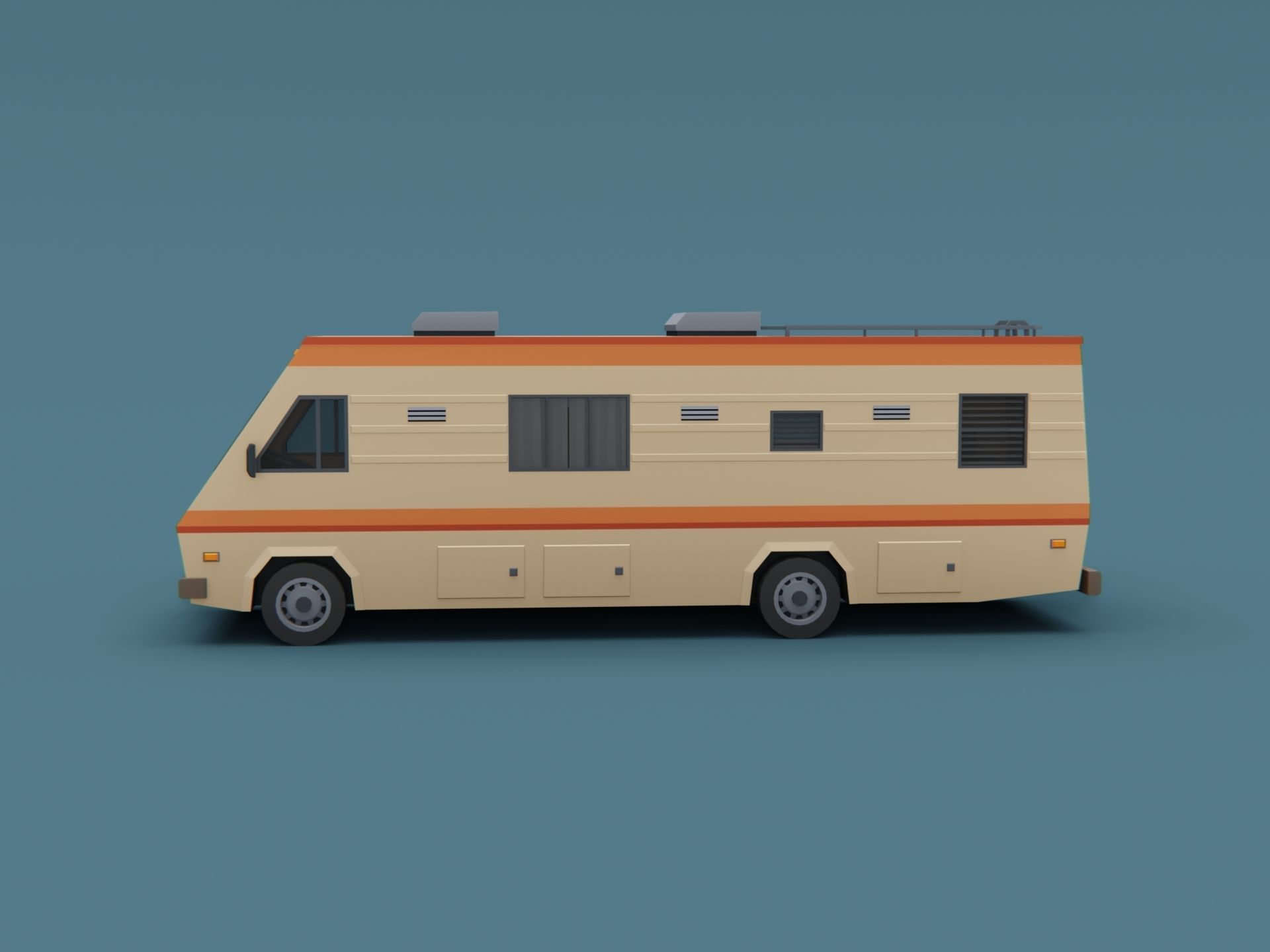 3D model Stylized Motorhome Classic 80s VR / AR / low-poly | CGTrader