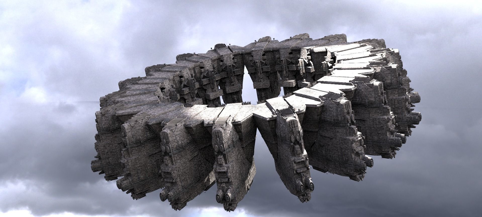 Sci-Fi dark Platforms Floating 3D model | CGTrader