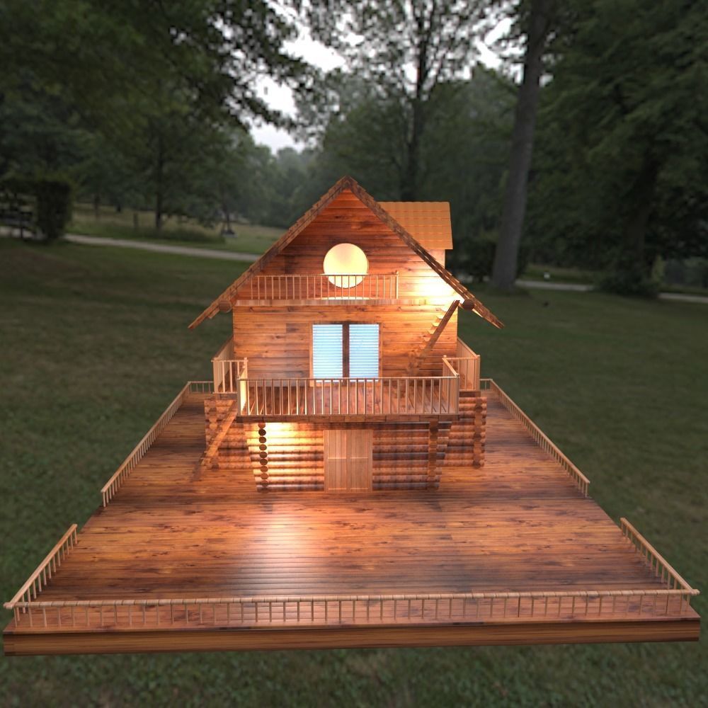 Cabin 3d model log 3D model | CGTrader