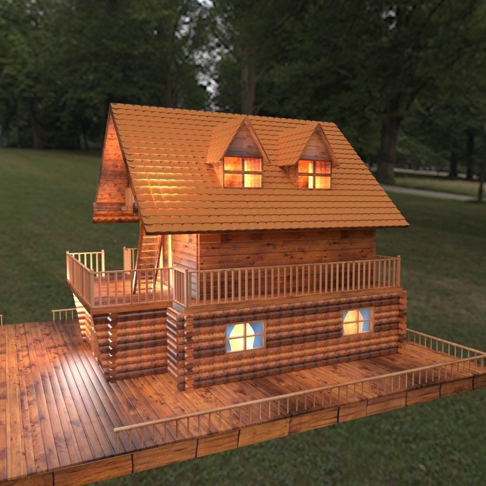 Cabin 3d model log 3D model | CGTrader