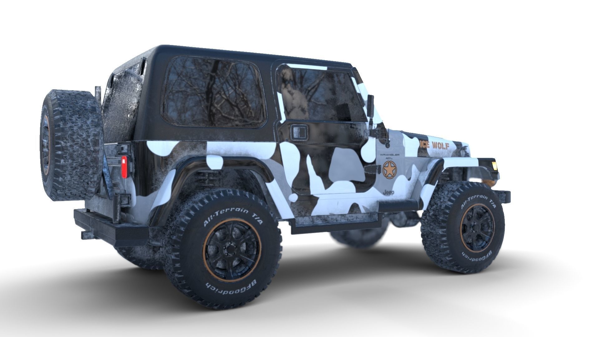 3D model Jeep Wrangler TJ Custom Design Jeep Arctic theme VR / AR / low ...