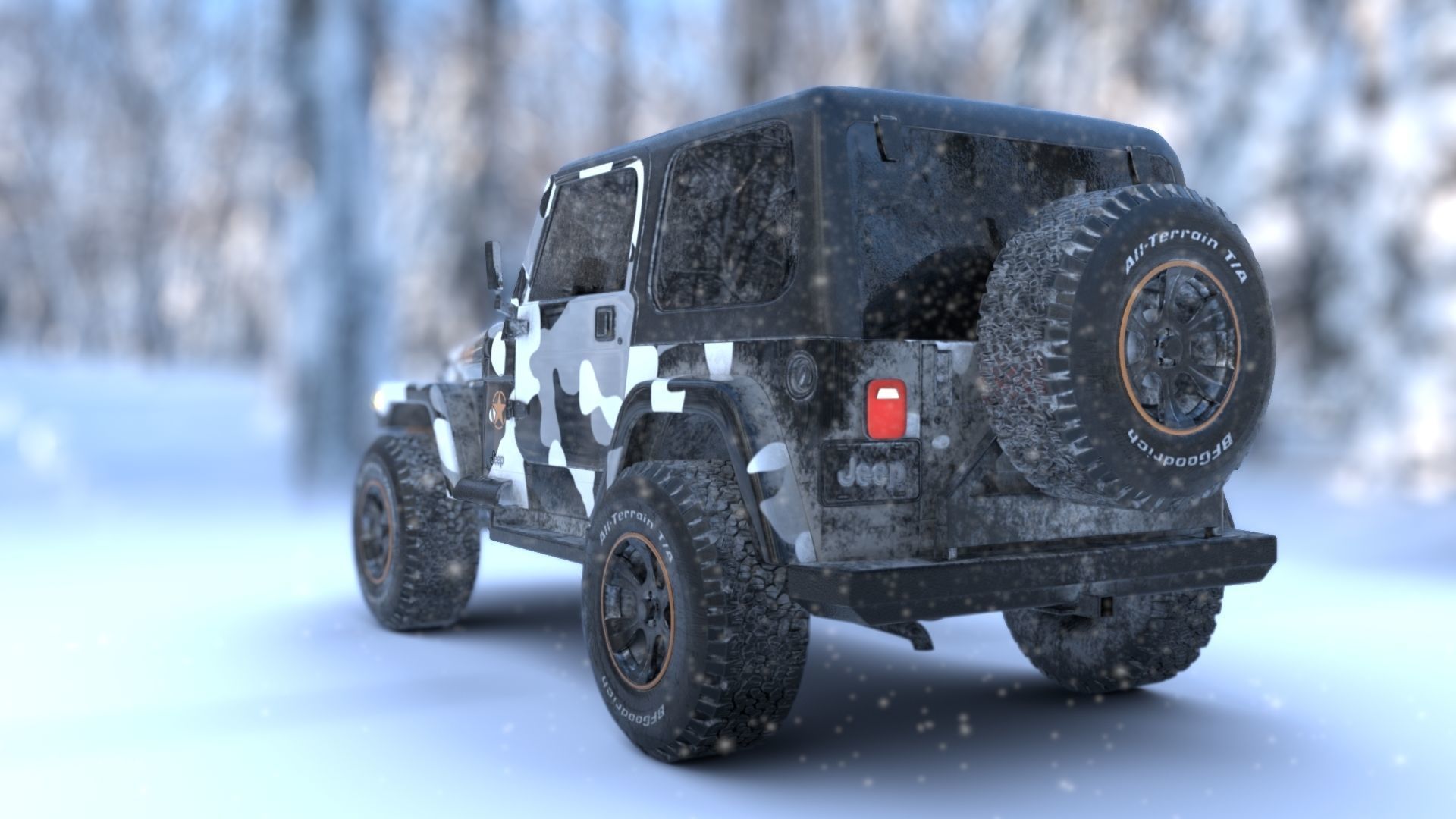 3D model Jeep Wrangler TJ Custom Design Jeep Arctic theme VR / AR / low ...