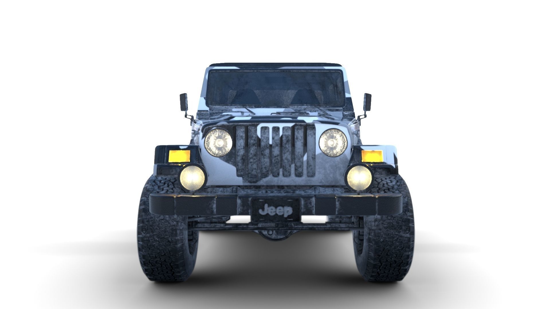 3D model Jeep Wrangler TJ Custom Design Jeep Arctic theme VR / AR / low ...