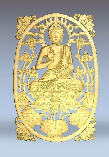 Lord Buddha - 3D Wall Art for CNC 3D print model 3D model | CGTrader