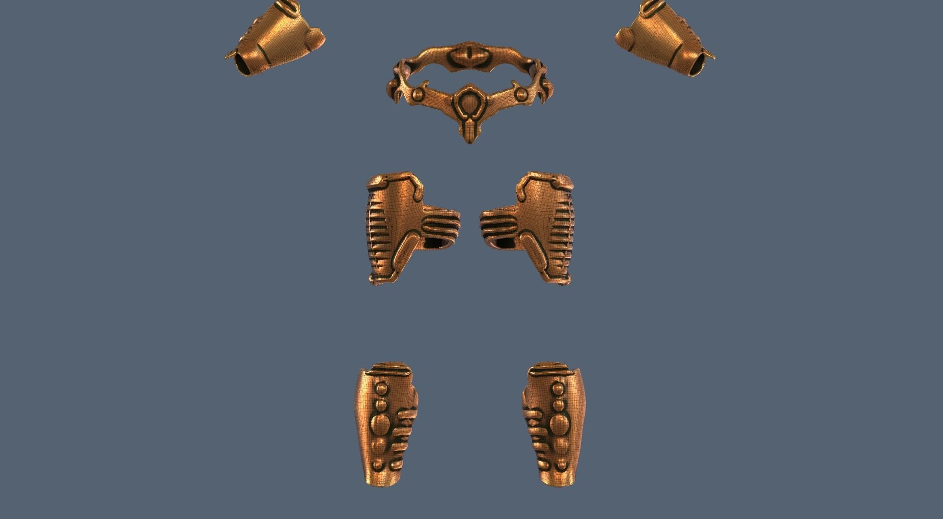 Golden Armor Set 3D model | CGTrader