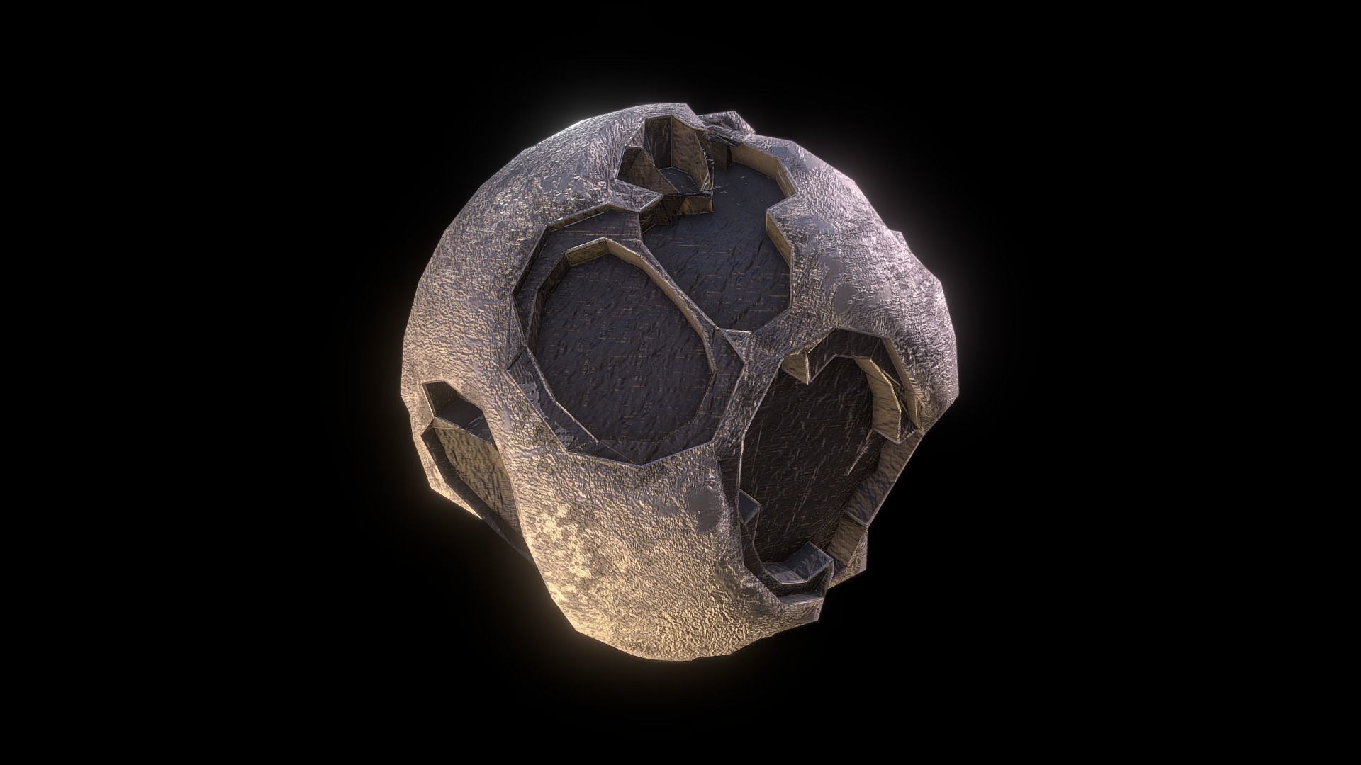 3D model Asteroid Metallic Rock Low Poly VR / AR / low-poly | CGTrader