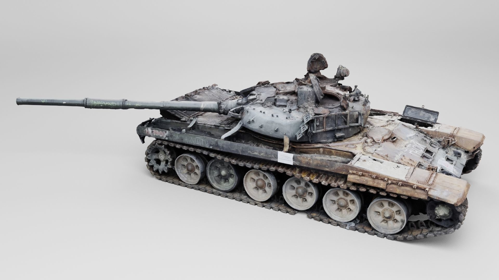 Russian T-90 tank destroyed by Ukrainian army 3D model | CGTrader