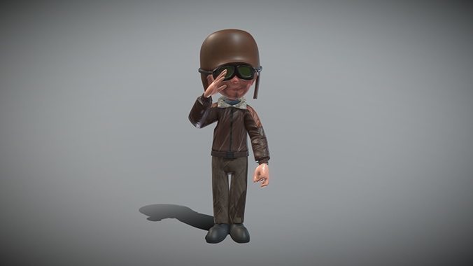 3D model Cartoon Pilot VR / AR / low-poly rigged animated | CGTrader