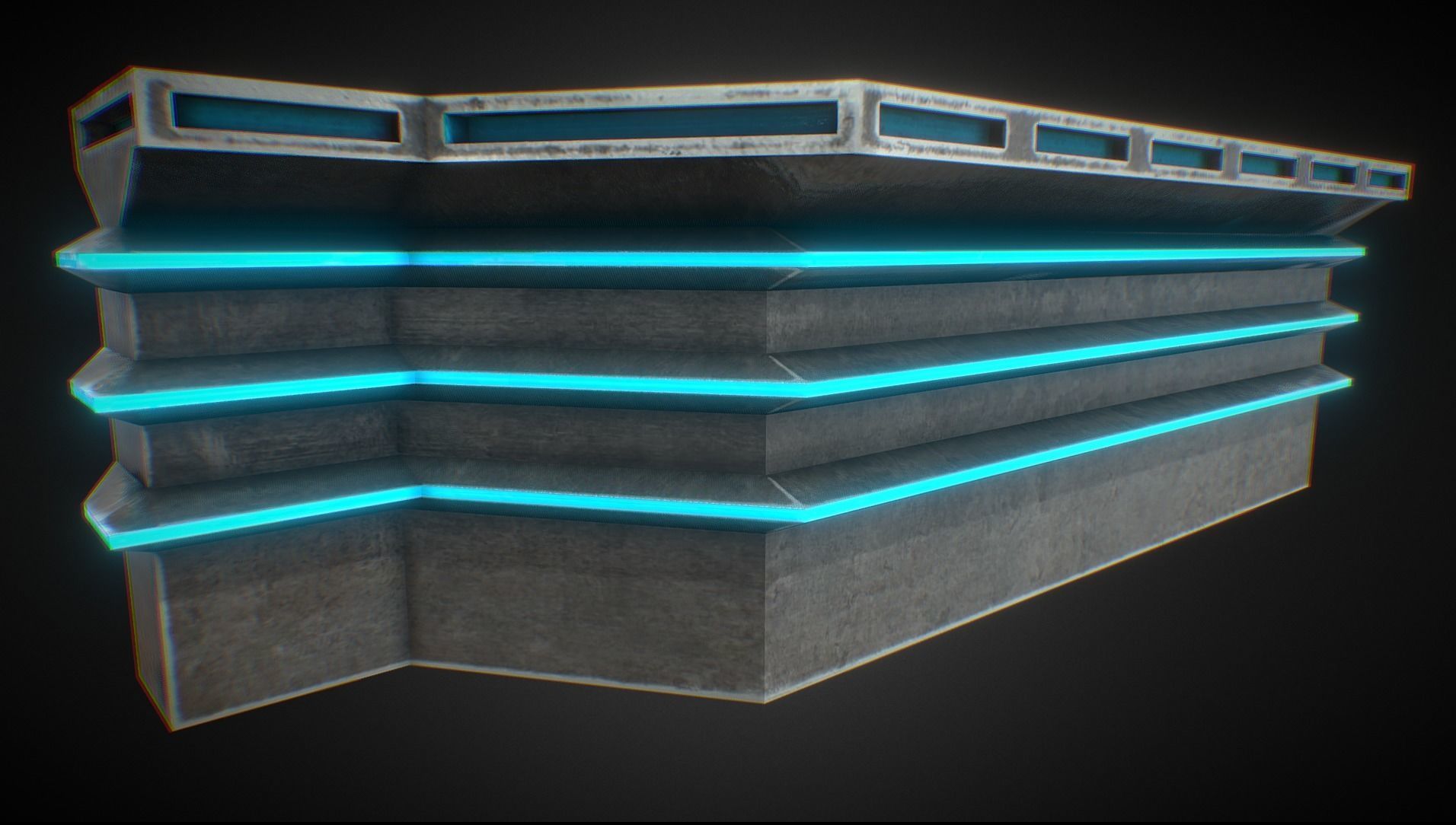 3D model Scifi Bar Canteen Tabern Neon and metal VR / AR / low-poly ...