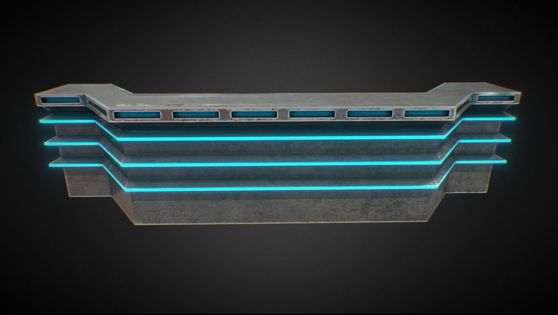 3D model Scifi Bar Canteen Tabern Neon and metal VR / AR / low-poly ...