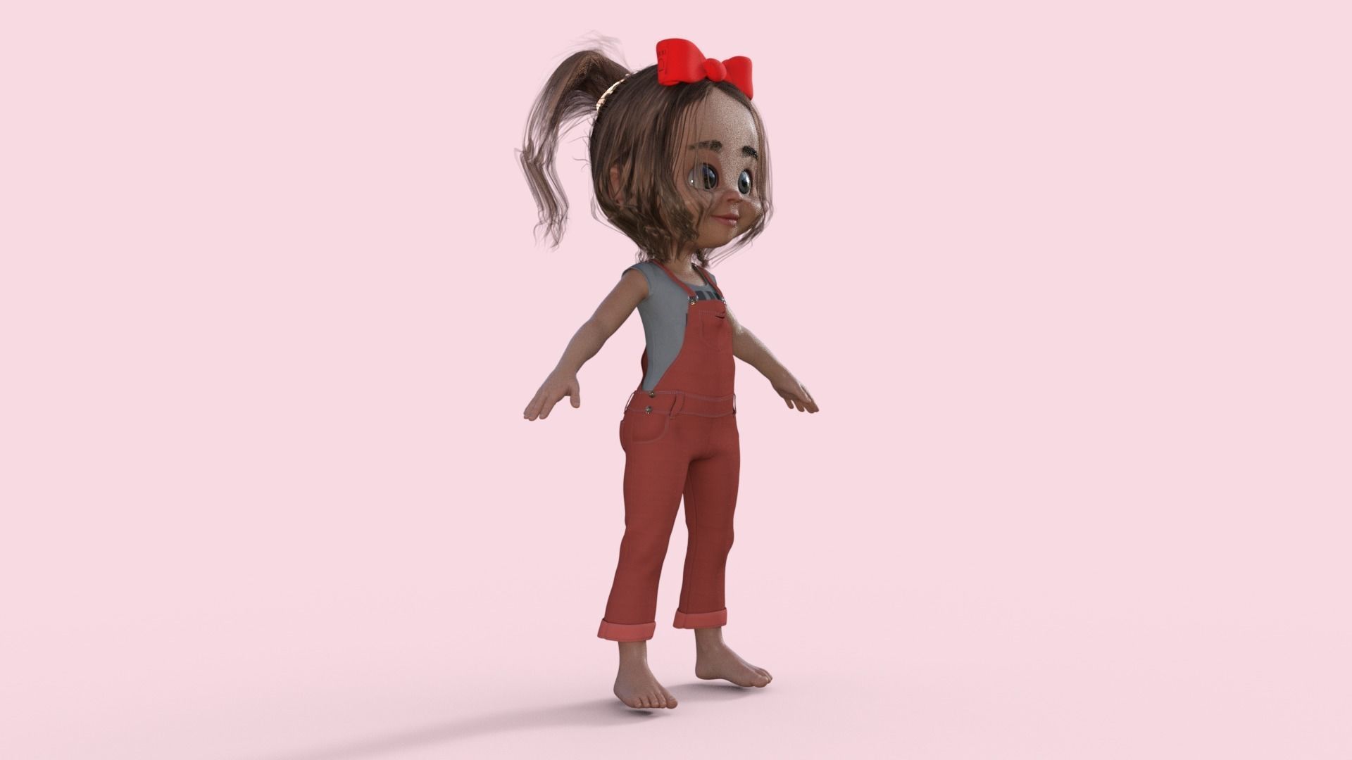 Cartoon Little Girl Rigged 3D model rigged | CGTrader