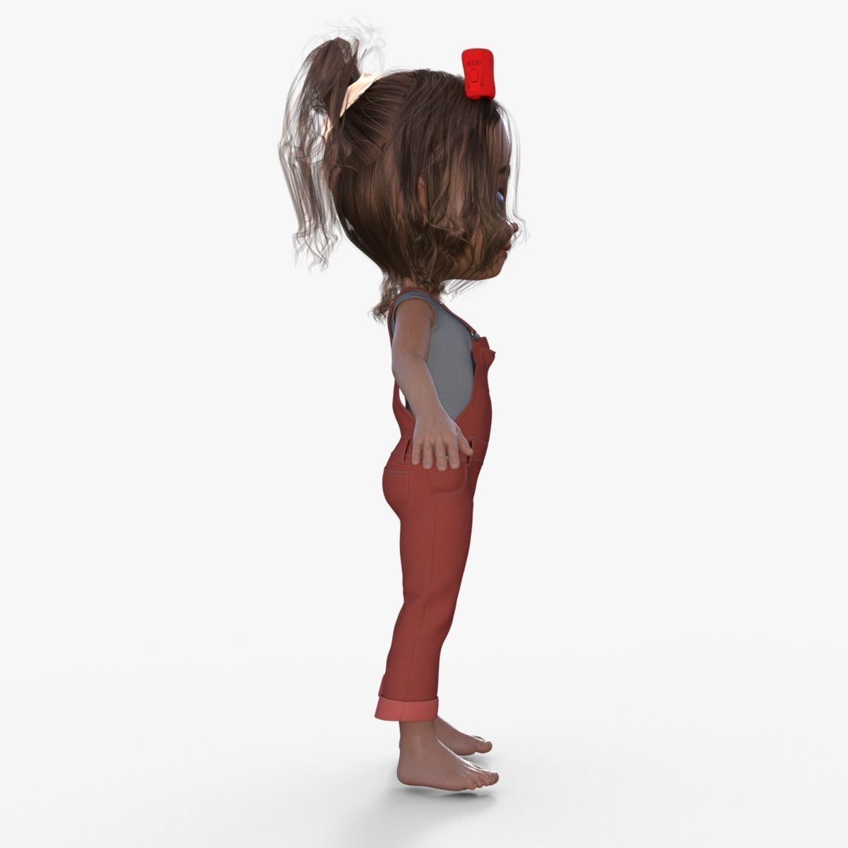 Cartoon Little Girl Rigged 3D model rigged | CGTrader