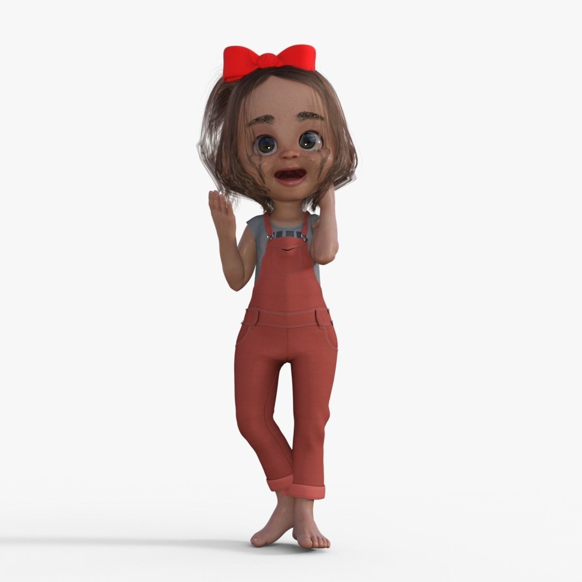 Cartoon Little Girl Rigged 3D model rigged | CGTrader