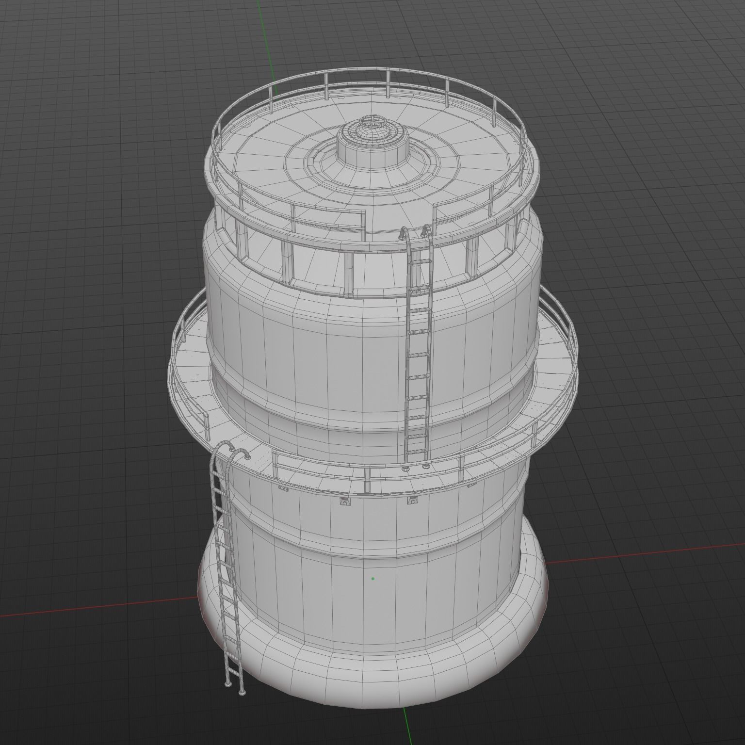 Large Cylindrical Metal silo 3D model | CGTrader