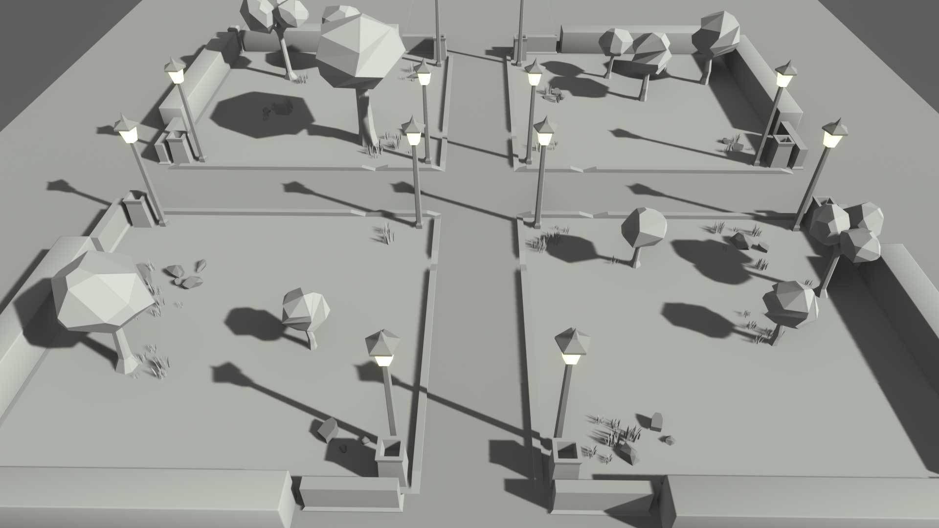 3D model Cartoon 3d Stylized Park Game Ready with Modulation VR / AR ...