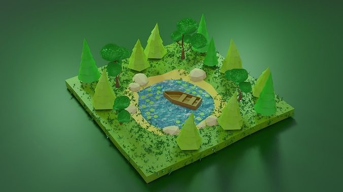 3D model Set of Five Low Poly 3D scenes VR / AR / low-poly | CGTrader